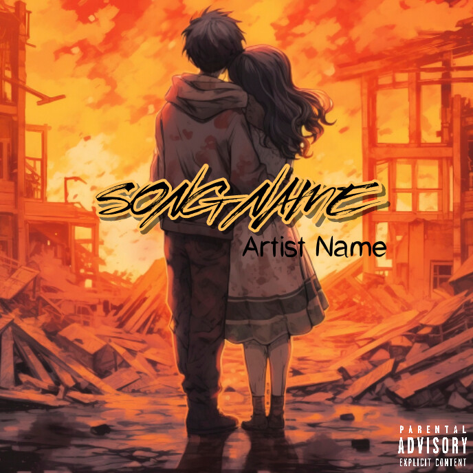 Red Song Name Album Cover Template | PosterMyWall