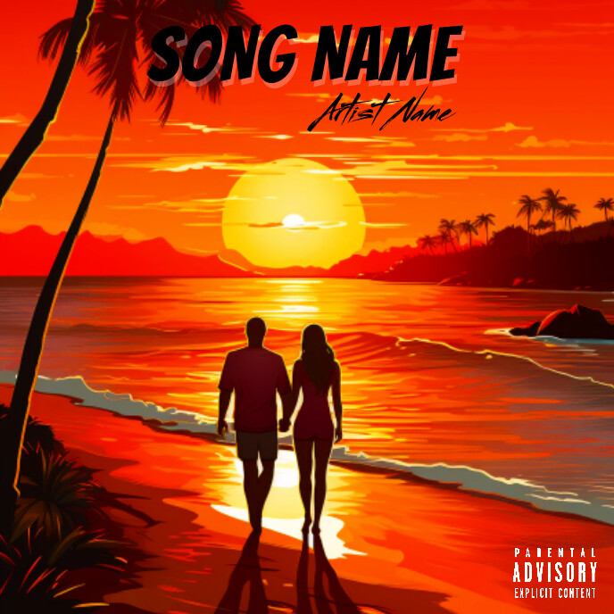 Red Song Name And Song Cover Album Cover Template | PosterMyWall