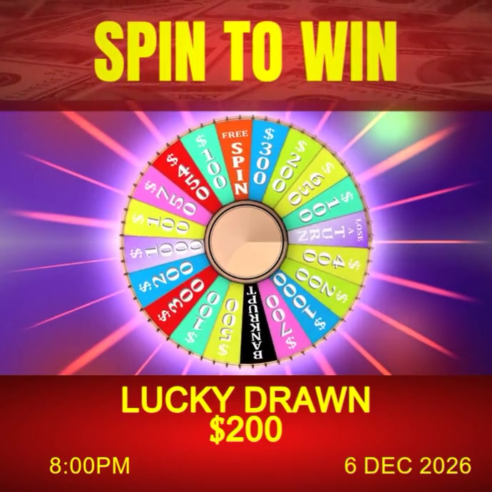 Red Spin To Win Instagram Post Template | PosterMyWall