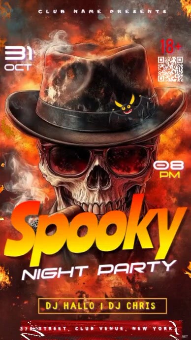 Red Spooky Night Party Instagram Story Template | PosterMyWall
