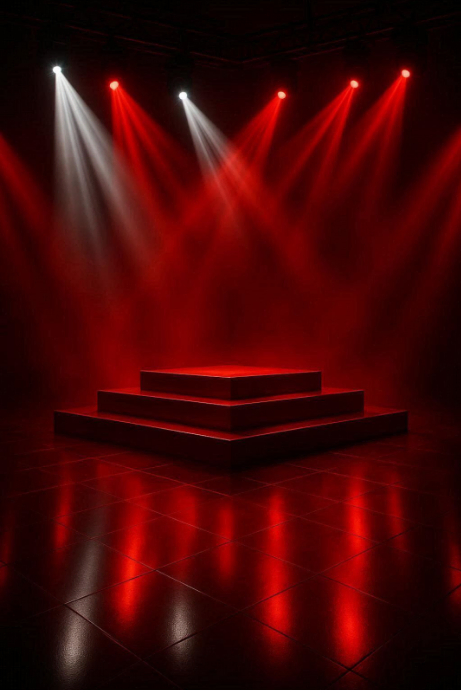 Red Spotlight Stage Template | PosterMyWall