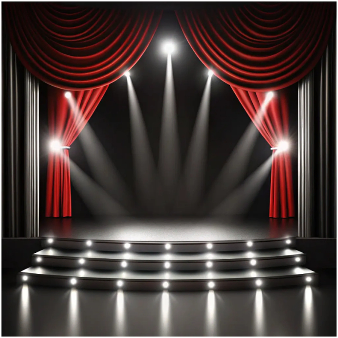 Plantilla de Red Spotlight Stage | PosterMyWall