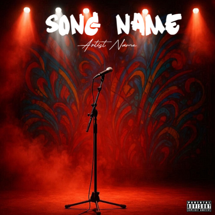 Red Stage Mixtape Cover Album Cover Template | PosterMyWall