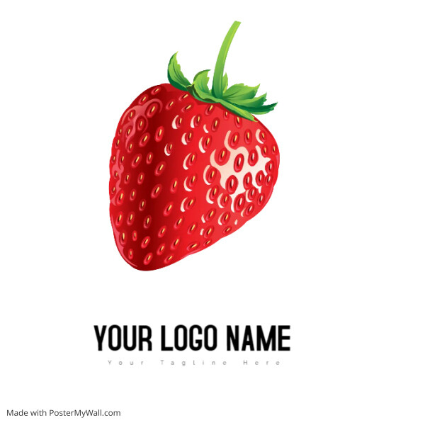 Red strawberry illustration Template | PosterMyWall