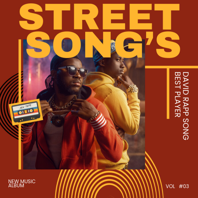 Red Street Song's Album Cover Template | PosterMyWall