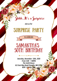 Red stripe theme invitation Template | PosterMyWall