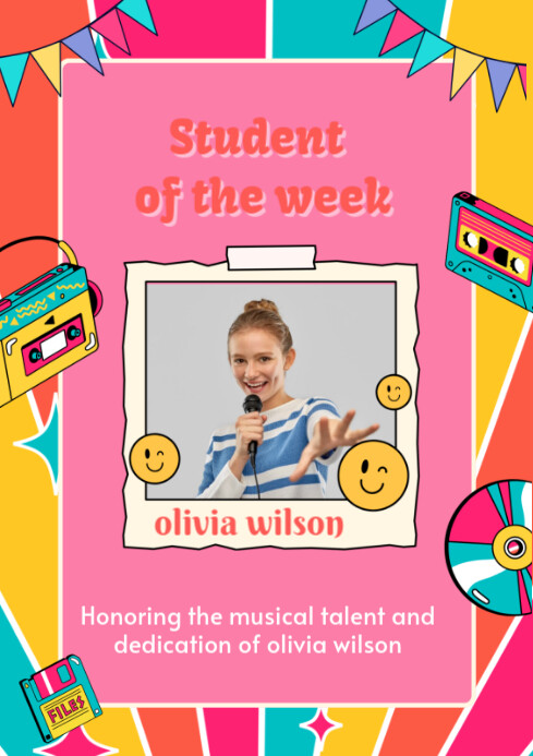 Copy of Red Student Of The Week A3 | PosterMyWall