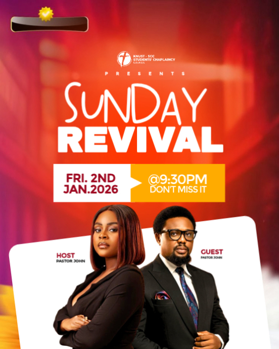 Red Sunday Revival Event Instagram Portrait Template | PosterMyWall