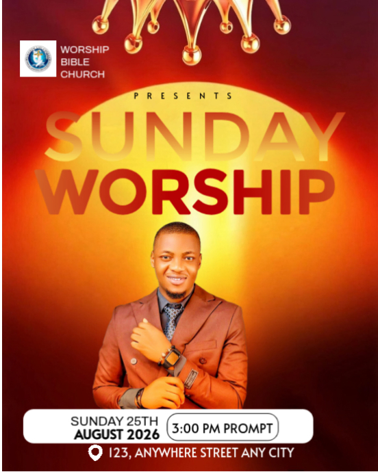Red Sunday Worship Event Instagram Portrait Template | PosterMyWall