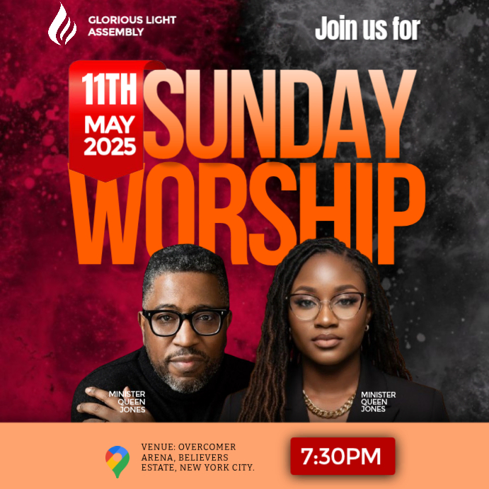 Red Sunday Worship Event Instagram Post Template | PosterMyWall