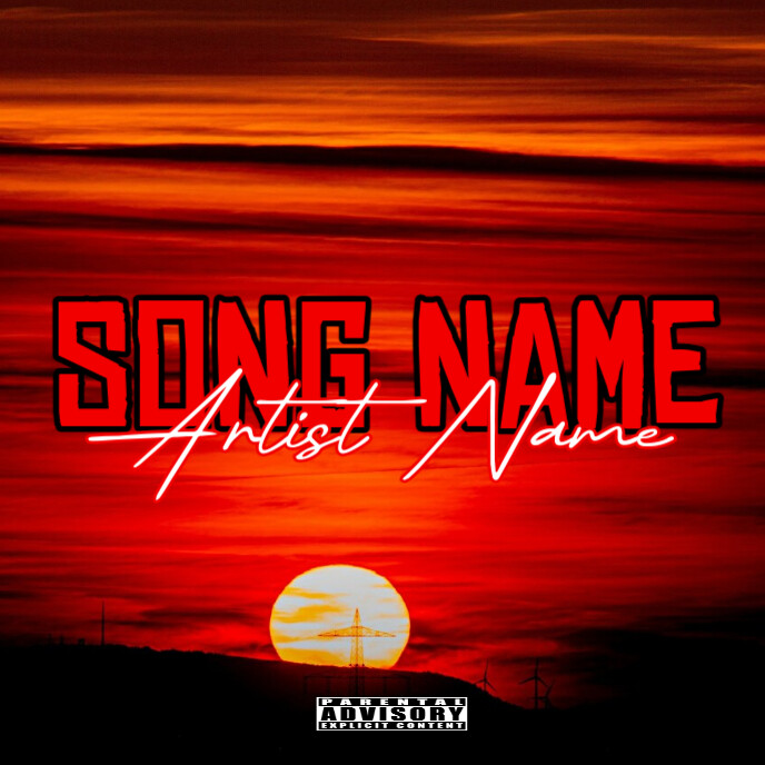 Red Sunset Mixtape Cover Album Cover Template | PosterMyWall