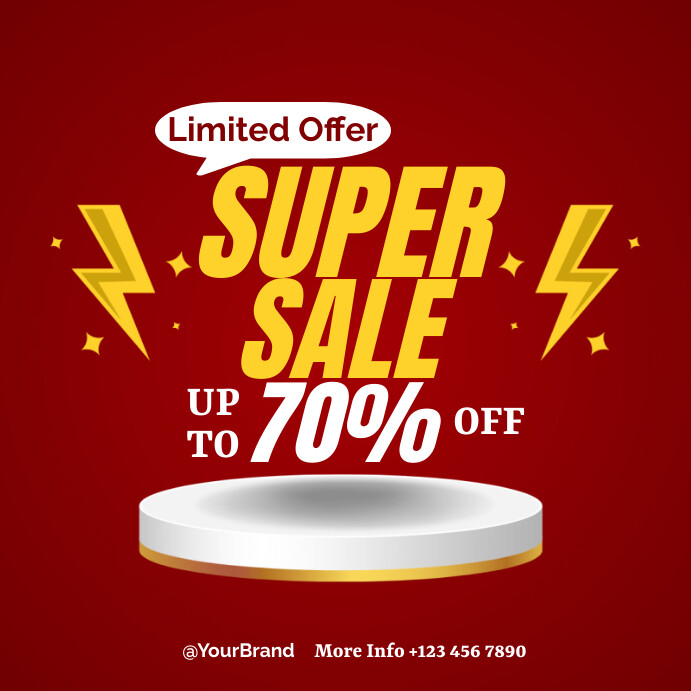 Red Super Sale Instagram Post Template | PosterMyWall