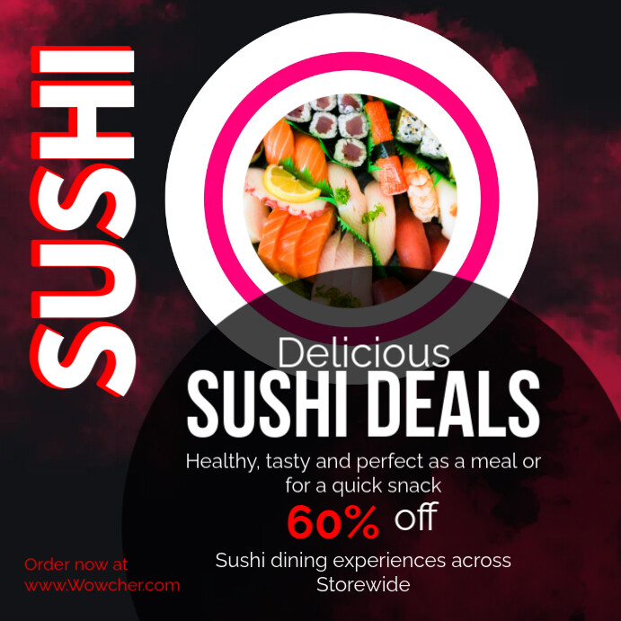 Red sushi Instagram post Template | PosterMyWall