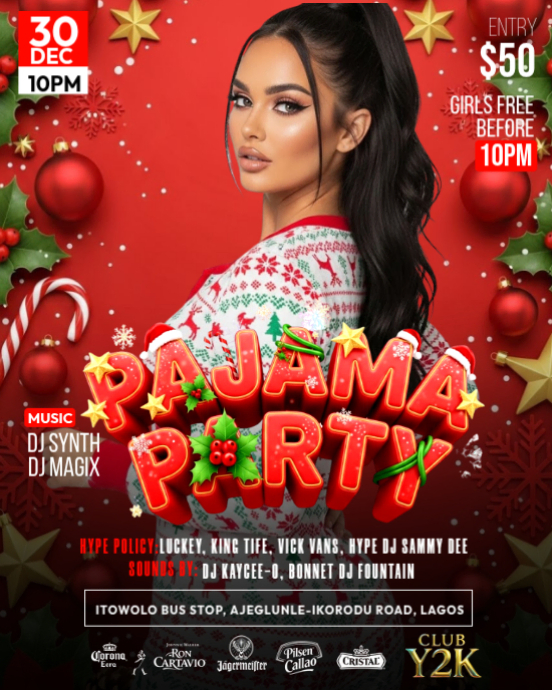 Red Sweater Pajama Night Template | PosterMyWall