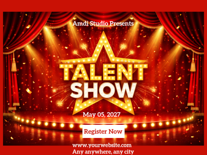 Plantilla de Red Talent Show Event Yard Sign | PosterMyWall