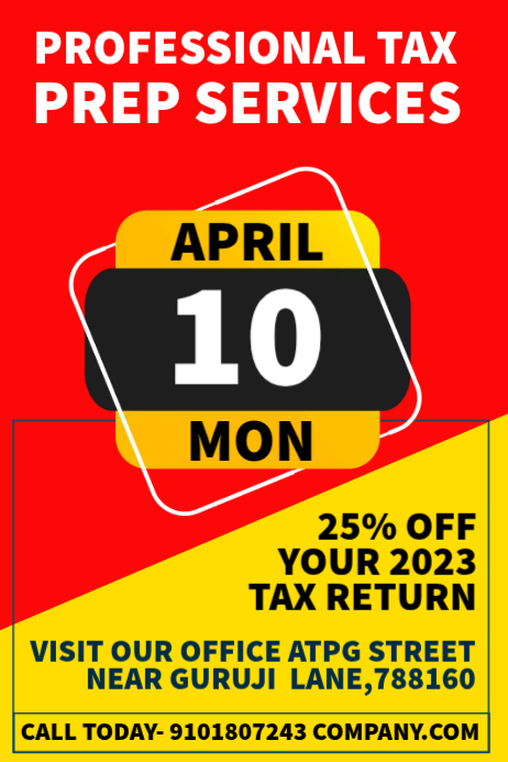 Red Tax Preparation Services Poster Template | PosterMyWall
