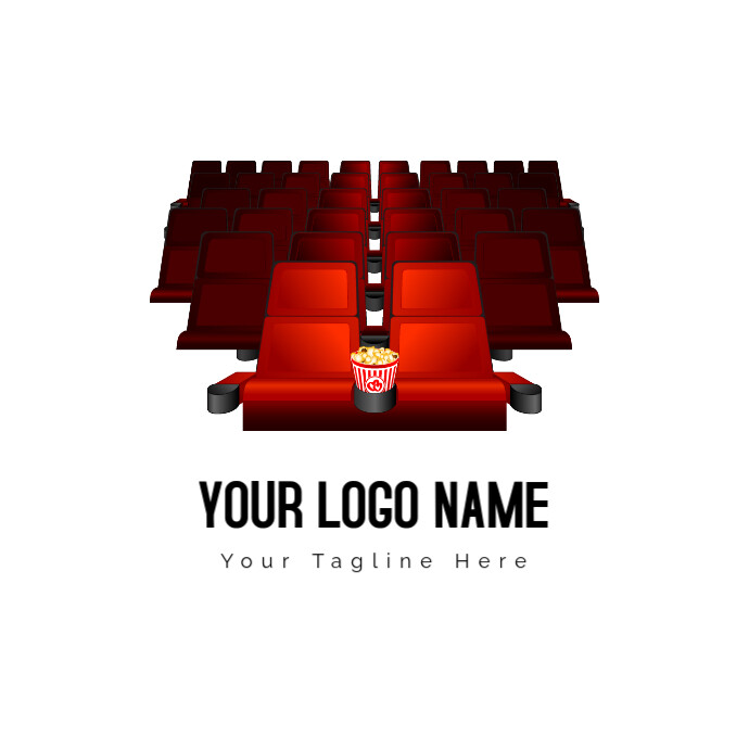 Red Theater Seat Illustration Logo Template | PosterMyWall