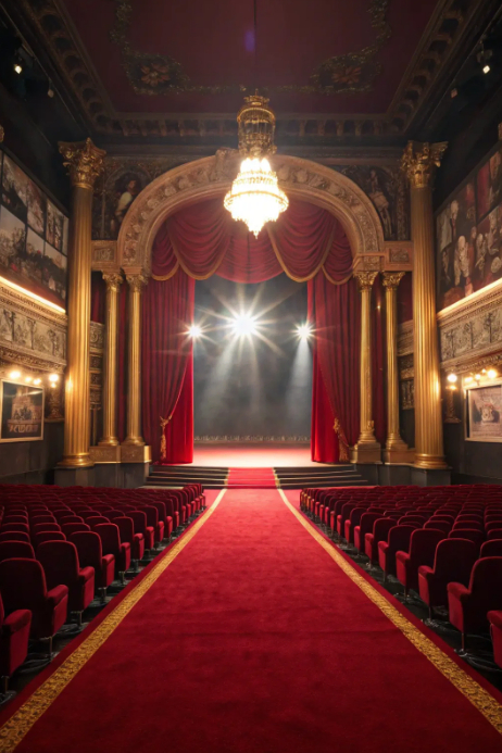 Red Theatre Spotlight Template | PosterMyWall