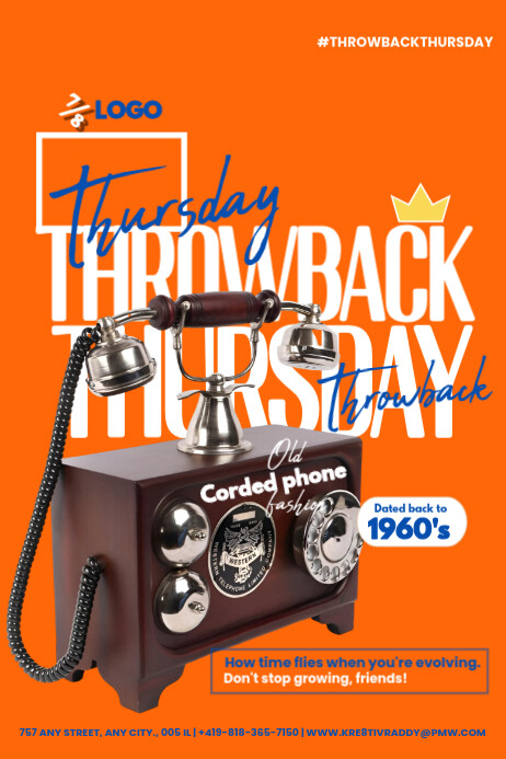Red Throwback Thursday Poster templaat | PosterMyWall