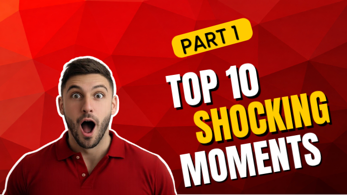 Red Top 10 Shocking Moments YouTube Thumbnail Template | PosterMyWall