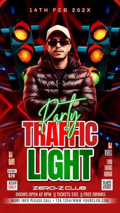 Copy of Red Traffic Light Party Instagram Story Video | PosterMyWall