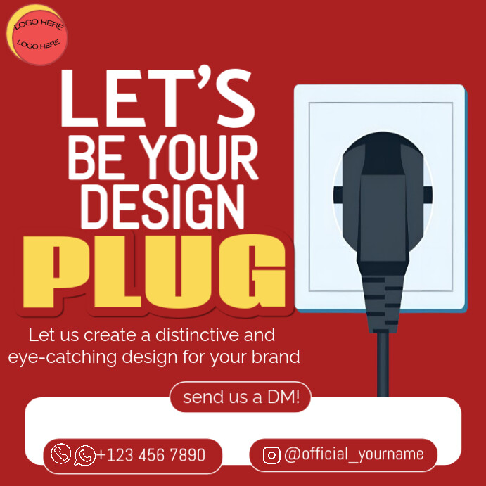 Red Typographic Brand Design Advertisement Instagram Post Template ...