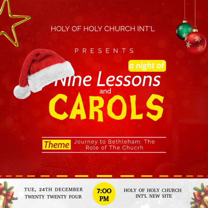 Copy of Red Typographic Christmas Carols Night Red Background Instagram ...