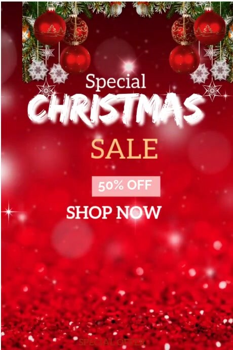 Modèle Red Typographic Christmas Sale Poster | PosterMyWall