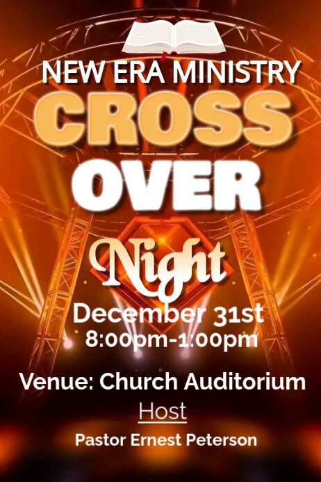 Copy of Red Typographic Cross Over Night Poster | PosterMyWall