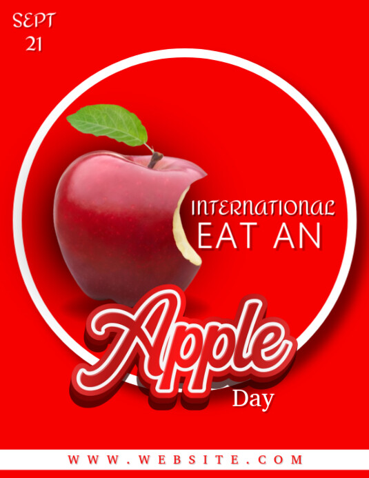 Copy of Red Typographic Eat An Apple Day Flyer (us Le | PosterMyWall