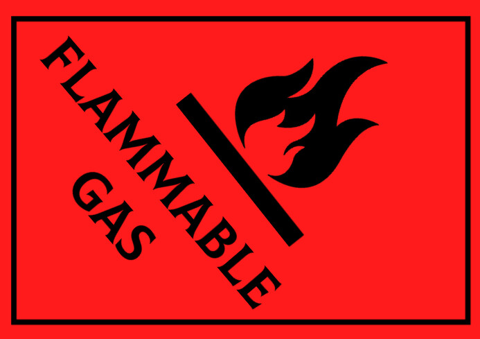 Red Typographic Flammable Gas Alert A4 Template | PosterMyWall