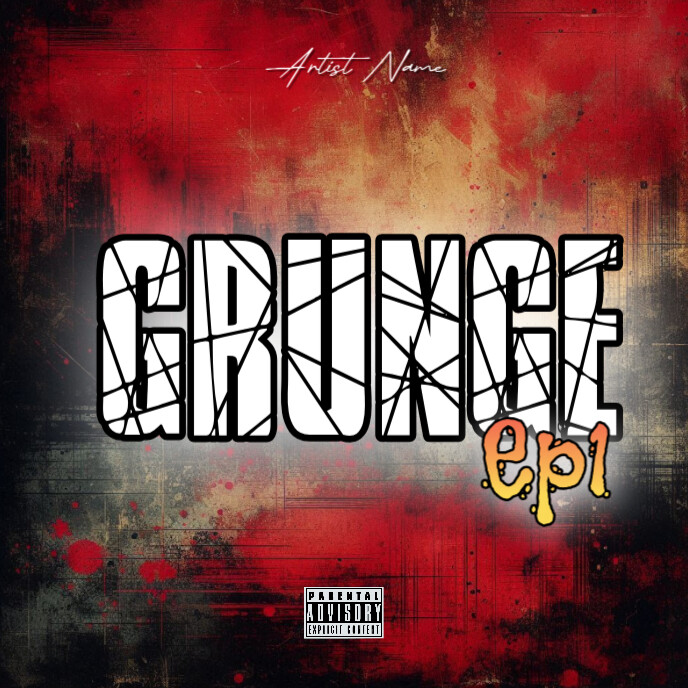 Red Typographic Grunge Mixtape Cover Album Cover Template | PosterMyWall