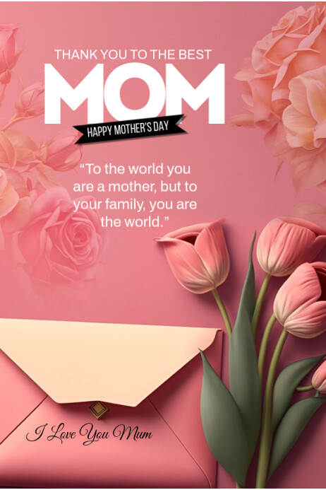Red Typographic Happy Mother's Day Poster Template | PosterMyWall