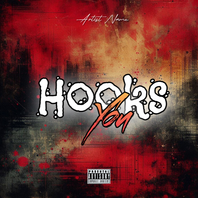 Plantilla de Red Typographic Hook Grunge Mixtape Cover Album Cover | PosterMyWall