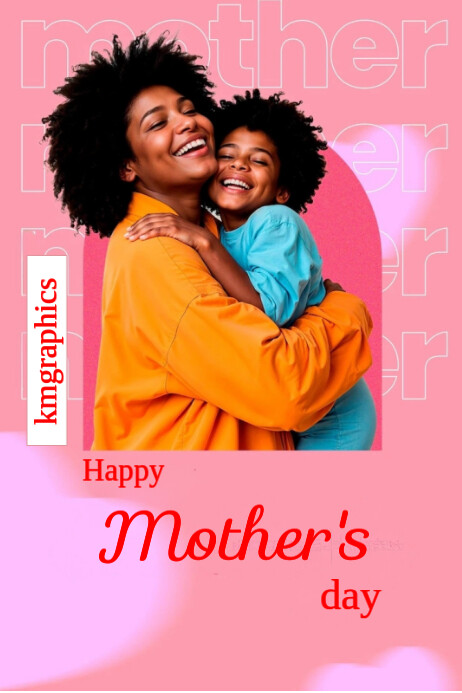 Copy of Red Typographic Illustrative Modern Happy Mother's Day With ...