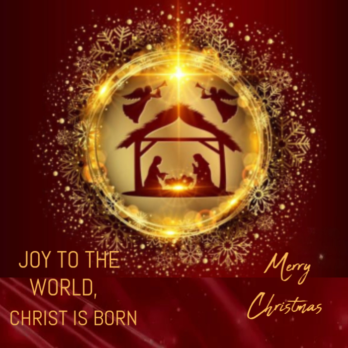 Red Typographic Joy To The World! Christ Is Born Instagram Post ...