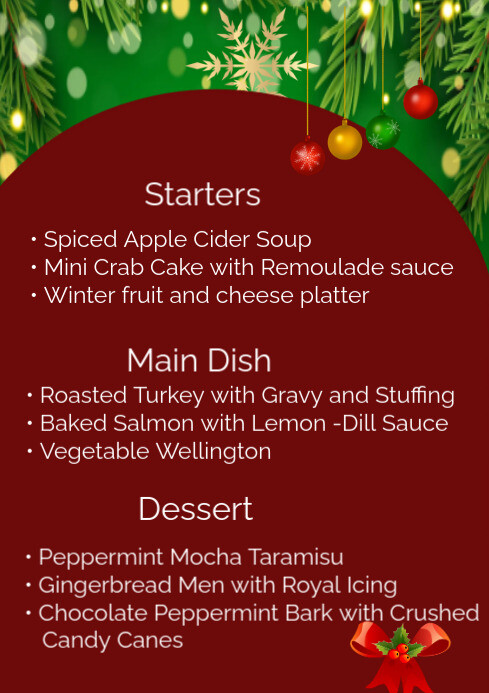 Red Typographic Merry Morsels A4 Template | PosterMyWall