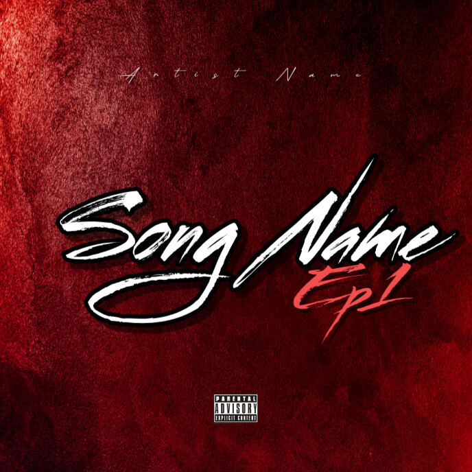 Red Typographic Mixtape Cover Album Cover Template | PosterMyWall