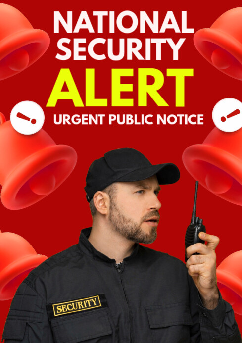 Copy of Red Typographic National Security Alert A1 | PosterMyWall