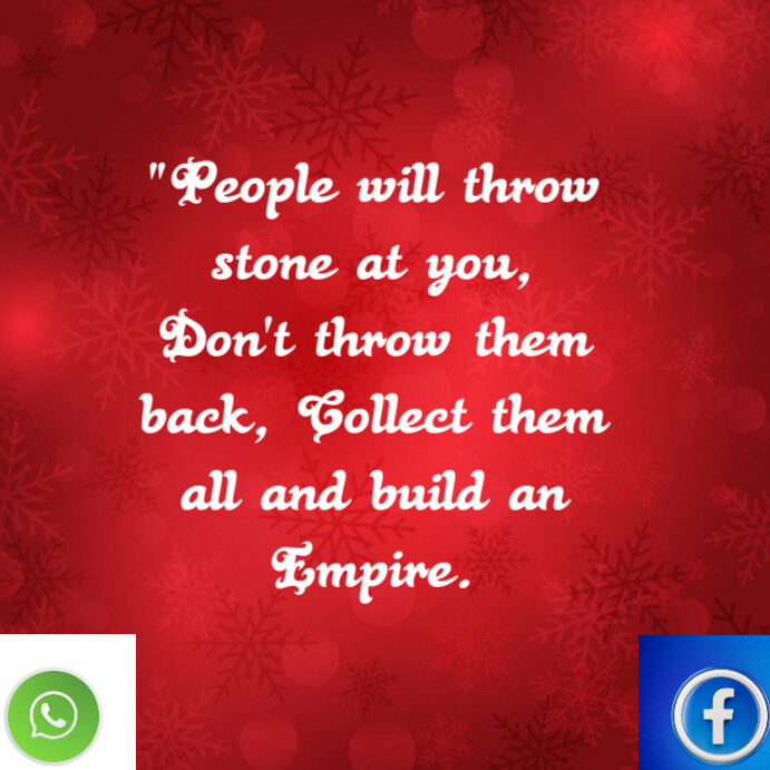 Red Typographic People Will Throw Stone At You Quote Instagram Post ...