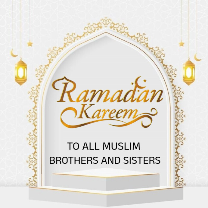 Red Typographic Ramadan Kareem Instagram Post Template | PosterMyWall