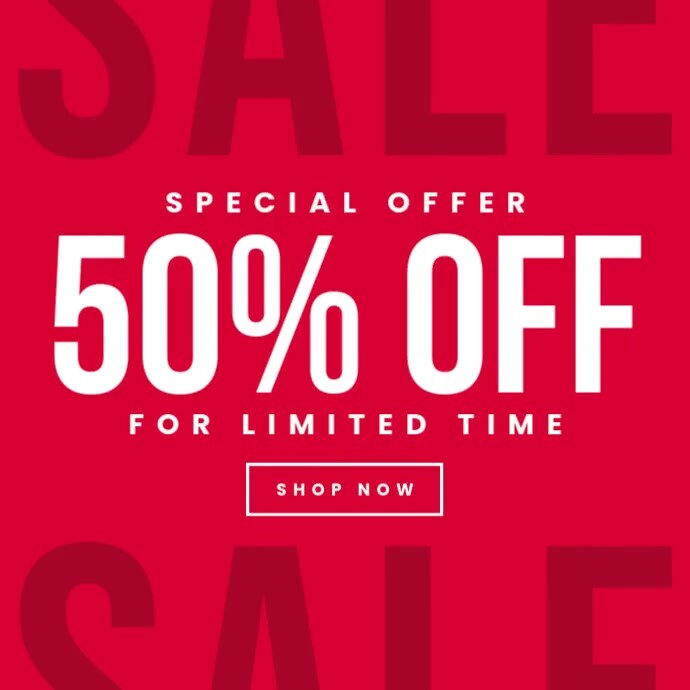 Red Typographic Sale Discount Promotional Ins Template | PosterMyWall