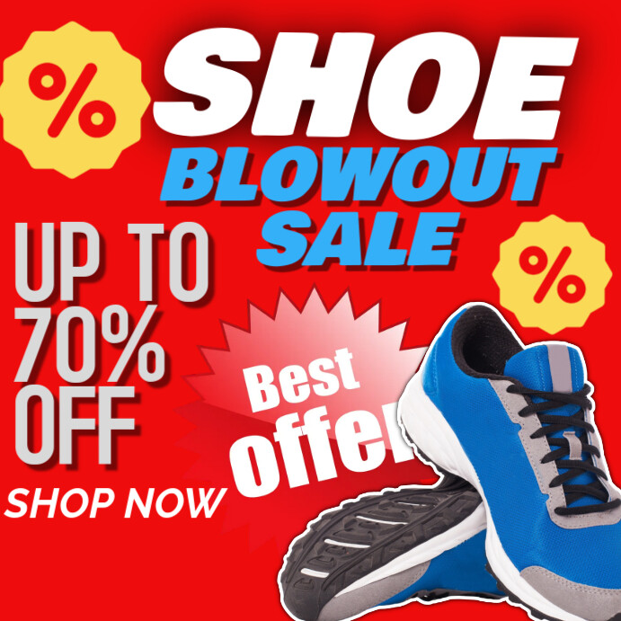 Copy of Red Typographic Shoe Blowout Sale Instagram Post | PosterMyWall