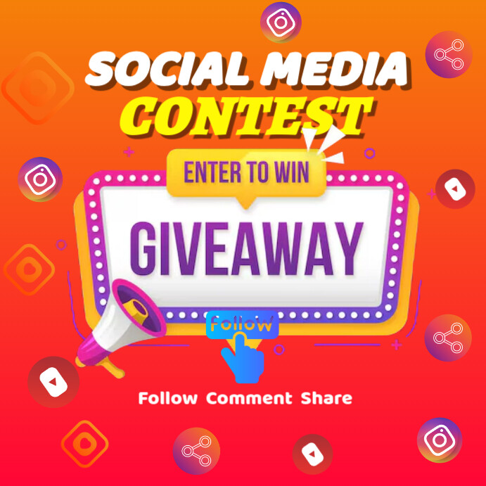 Copy of Red Typographic Social Media Contest Instagram Post | PosterMyWall