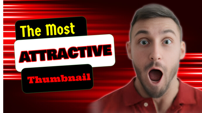 Copy of Red Typographic The Most Attractive Thumbnail Youtube Thumbnail ...