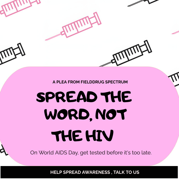 Red Typography Pink And White Injections Hiv Template | PosterMyWall