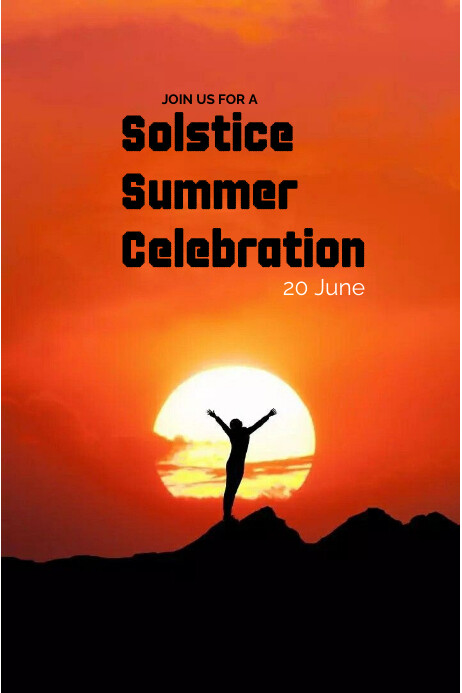 Red Typography Summer Solstice Poster Template | PosterMyWall