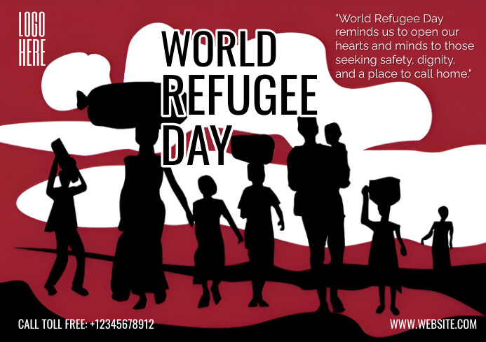 Copy of Red Typography World Refugee Day A4 | PosterMyWall
