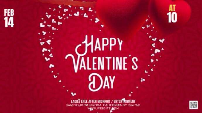 Red Valentine's Day Event Digital Display Video Template | PosterMyWall