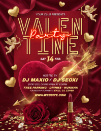Red Valentine's Day Party Flyer Template | PosterMyWall